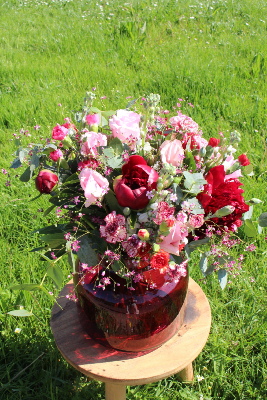 Bouquet de pivoine rouge - La Fontaine Fleurie